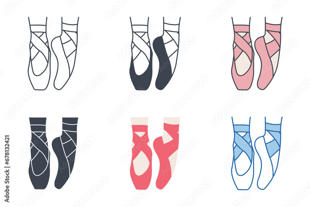 Ballet Shoes icon collection with different styles. Ballet Shoes Dance ...