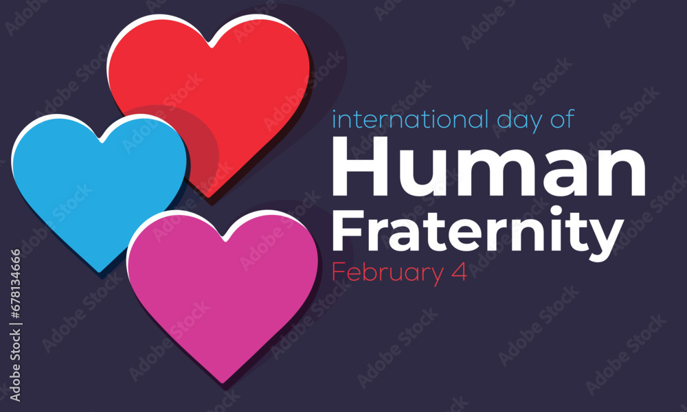 international day of human fraternity. background, banner, card, poster ...