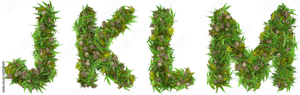 weed and buds font letters 3d render j k l m Stock Illustration | Adobe ...
