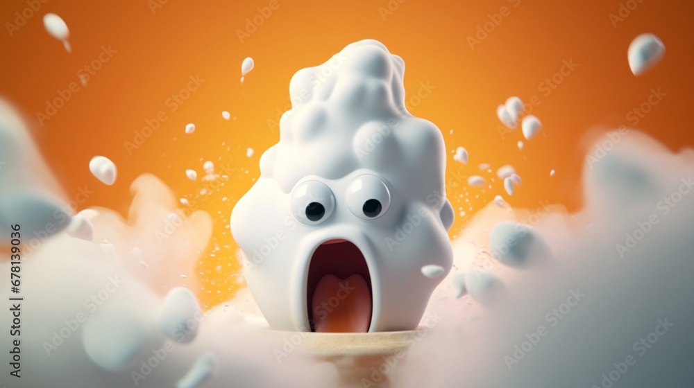 Emoticon with angry face scream and cloud cartoon illustration picture ...