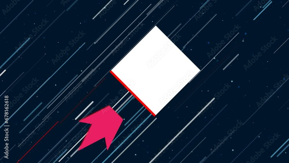 Rectangle flies through the universe on a jet propulsion. The symbol in ...