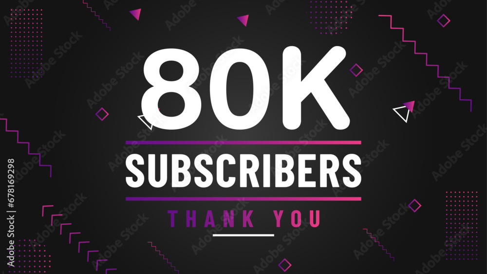 Thank you 80k subscriber congratulation template banner. 80k ...