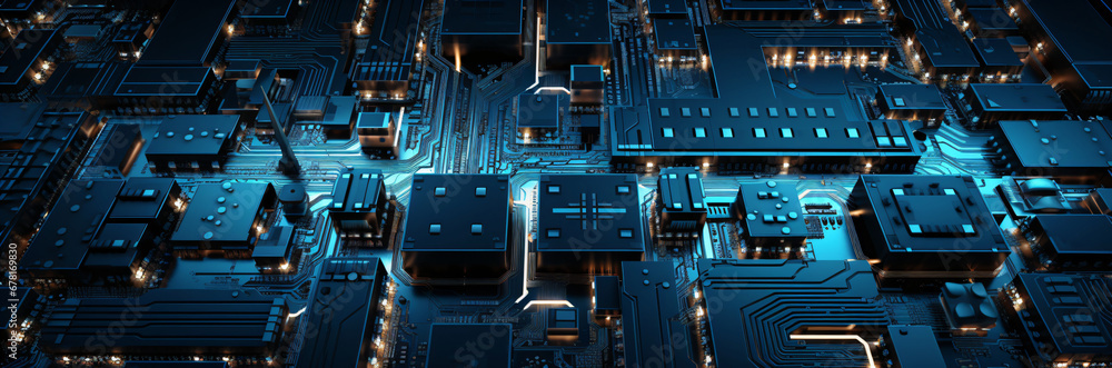 high-tech supercomputer cpu, futuristic technology background with ...