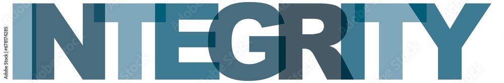 Integrity management business card text. Modern lettering poster. Color ...