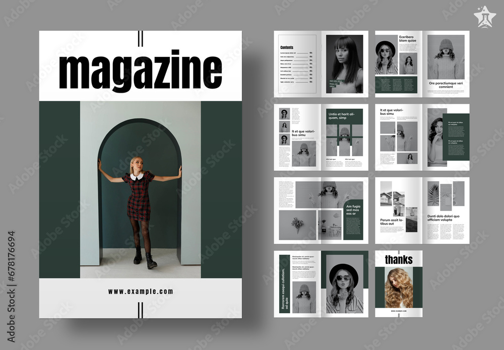 Simple Magazine Layout Stock Template | Adobe Stock
