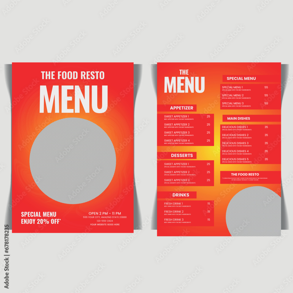 vector beautiful food menu design template, modern food menu design ...