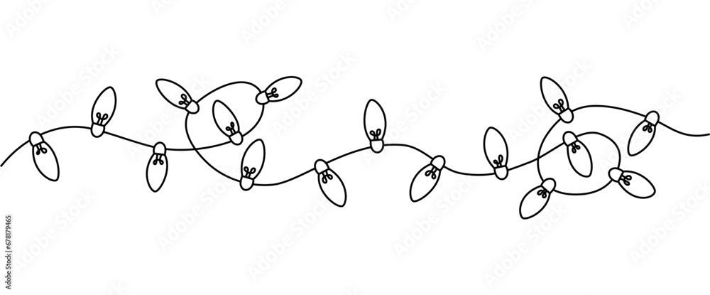Christmas lights svg vector illustration - minimalist lineart design ...