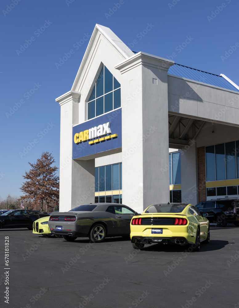 CarMax Auto Dealership sports car display. CarMax is the largest used ...