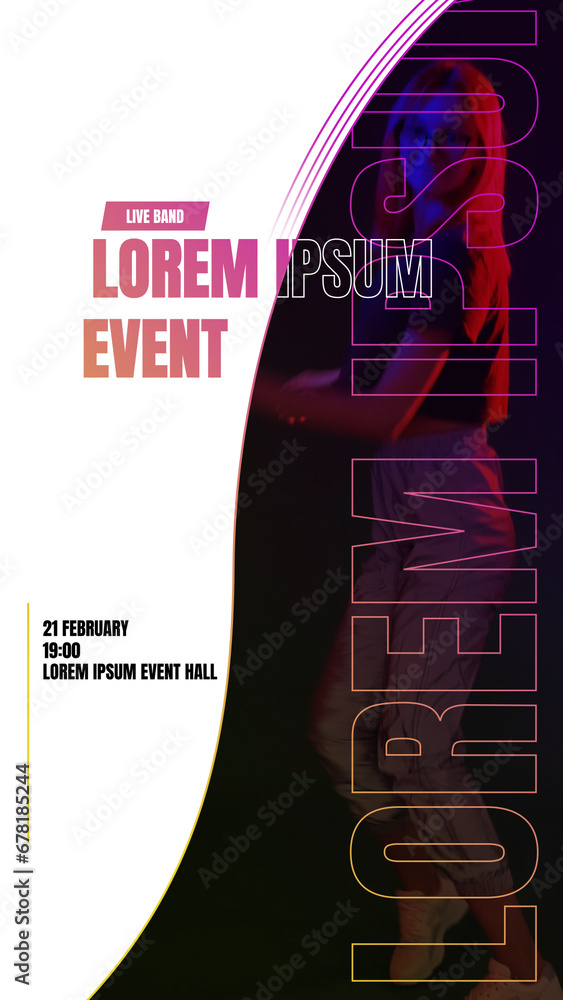Vertical Event and Festival Design with Modern Animation Stock Template ...