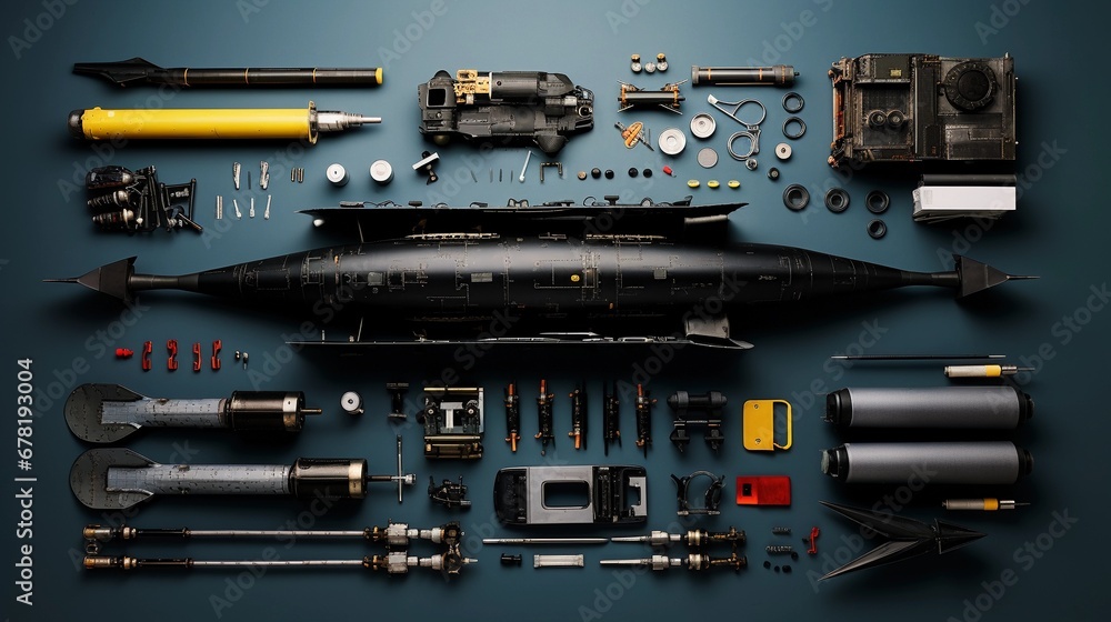 Design of a modern missile, new military technology, reverse ...