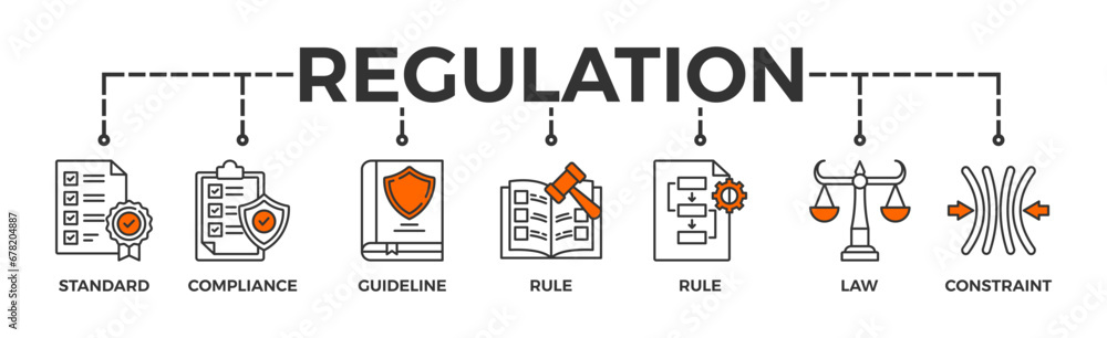 Regulation banner web icon vector illustration concept with icon of ...