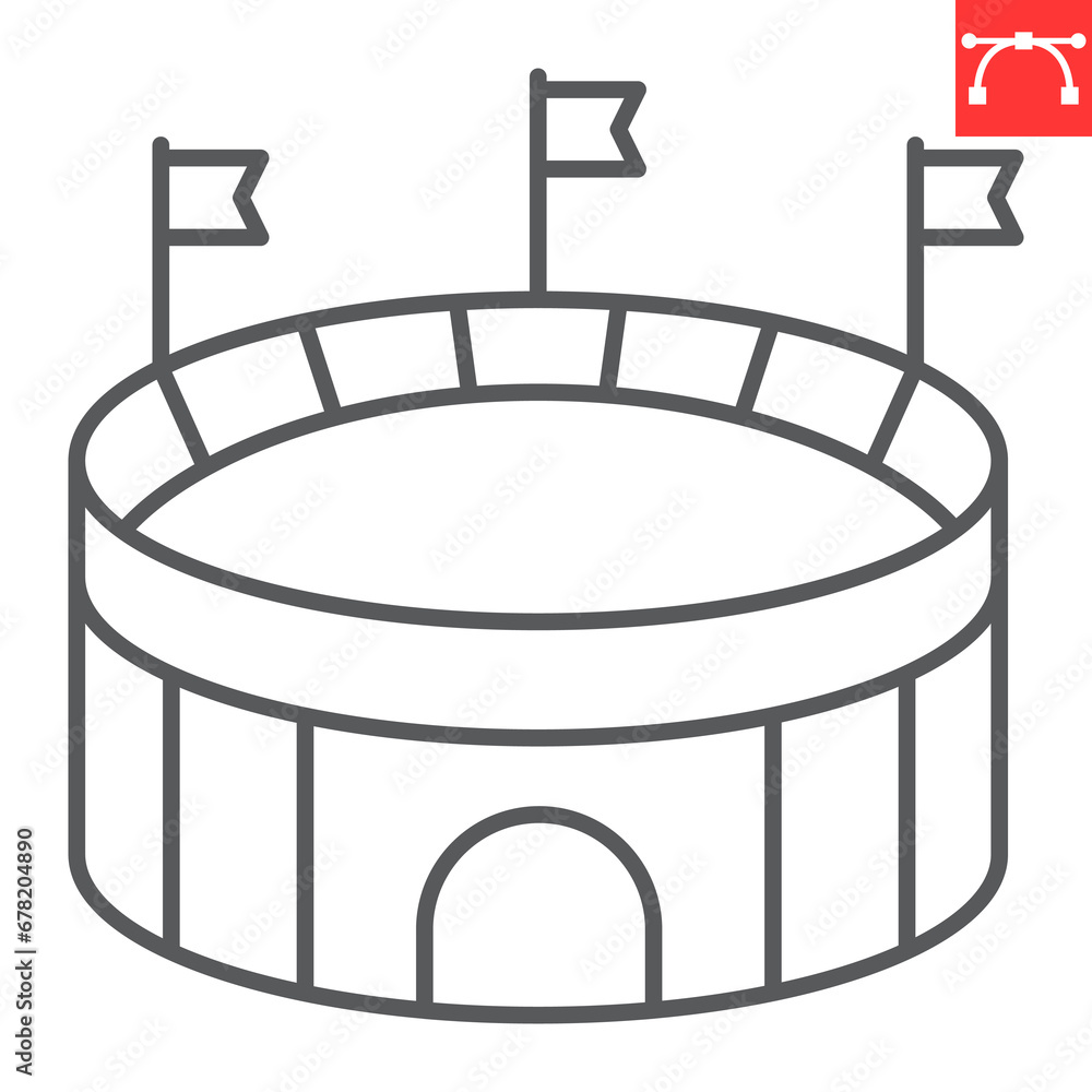 Sport stadium line icon, tournament and arena, soccer stadium vector ...