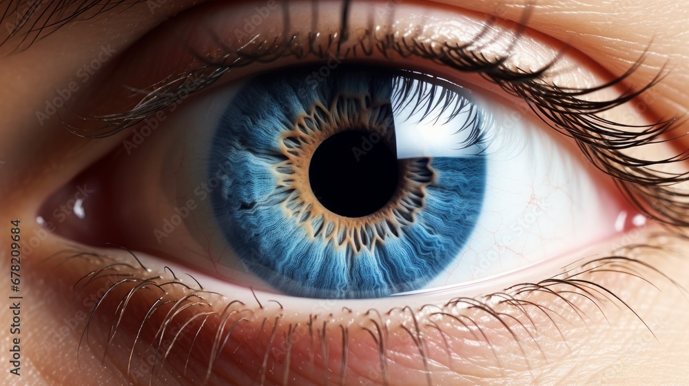 Detailed close-up of a realistic human blue eye – a new, high-quality ...