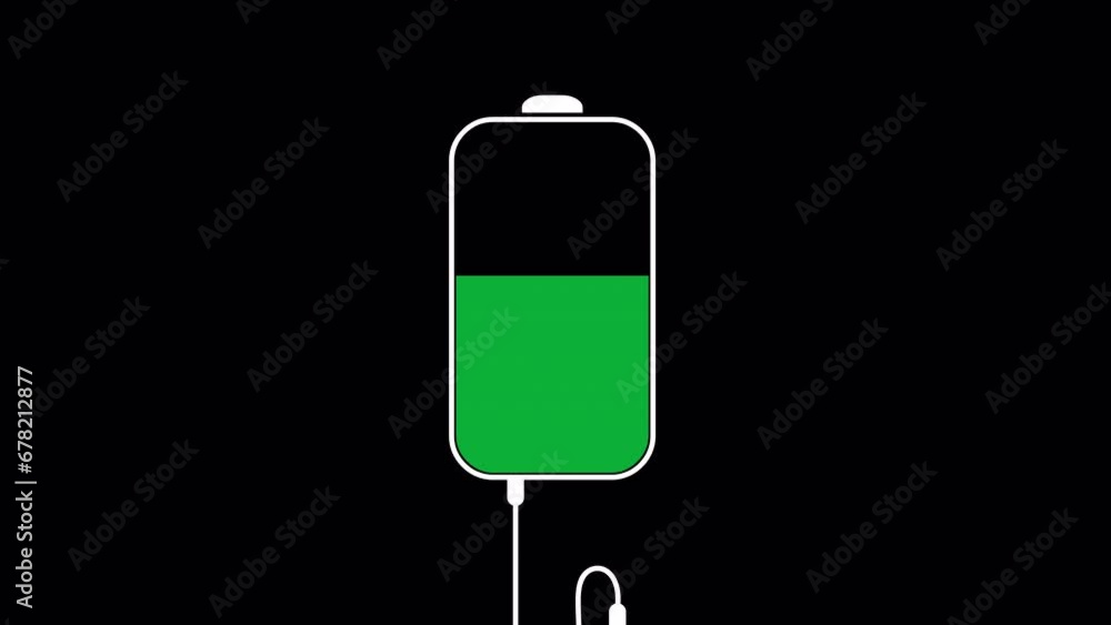 Vector Animation of Floating Battery being fully charged—animation Of ...