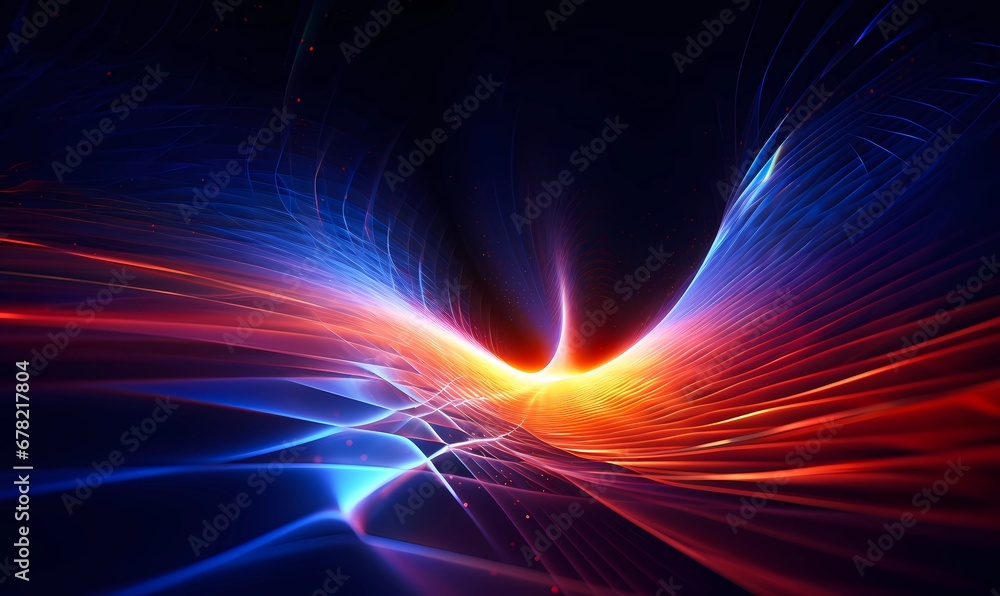 Futuristic abstract background with glowing waves. 3d audio soundwave ...