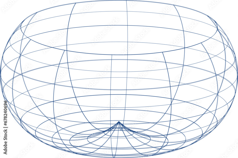 Geometric shape of sphere 3d design in technology style. Abstract ...
