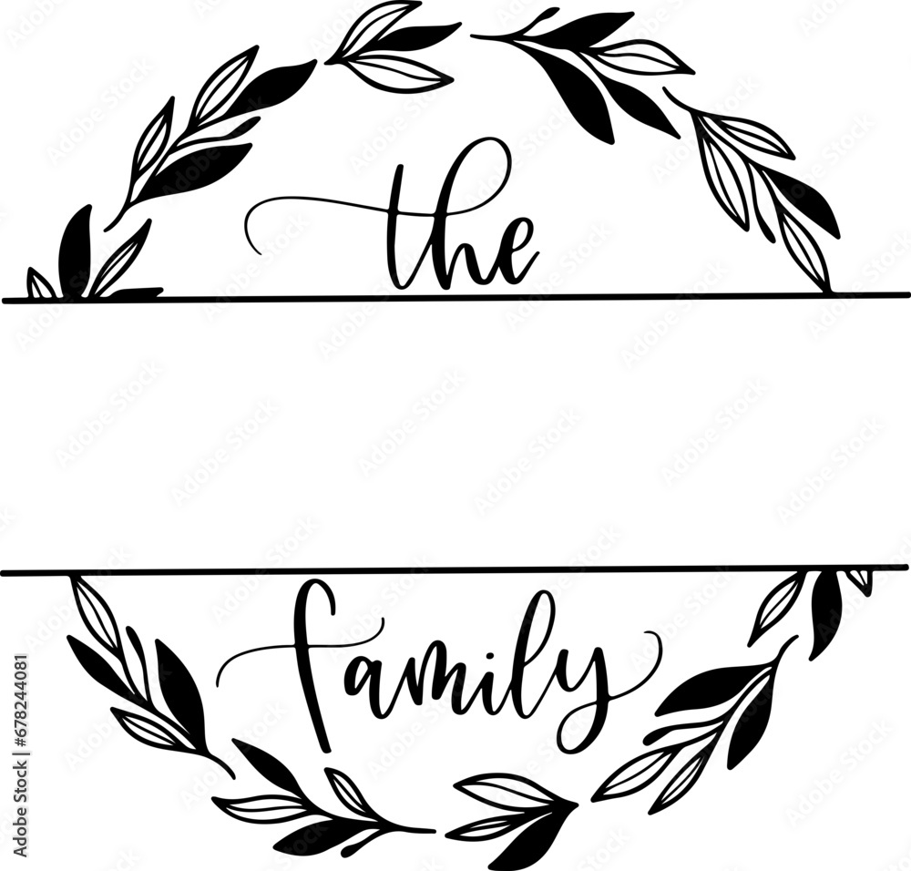 Family Name Monogram SVG, Family Name SVG, Wedding Monogram SVG, Split ...