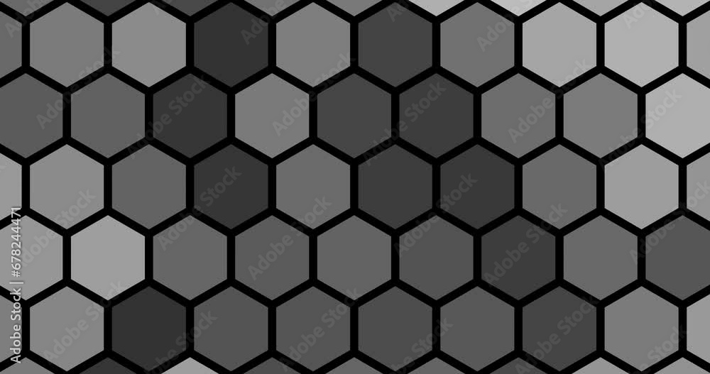 Abstract black and white Color Changing honeycomb shape pattern grid ...