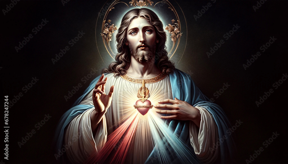 Sacred Heart of Divine Mercy: The Heart of Christ's Love. Stock ...