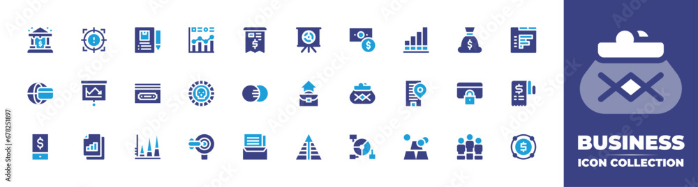 Business icon collection. Duotone color. Vector and transparent ...