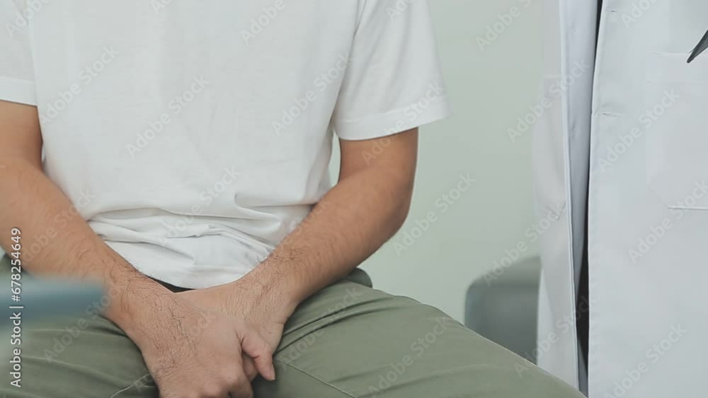 Man with benign prostatic hyperplasia being examined and consulting ...