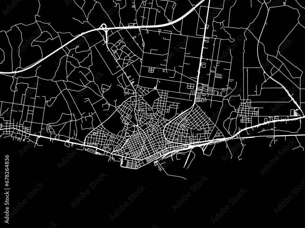 Vector road map of the city of Alexandroupoli in Greece with white ...