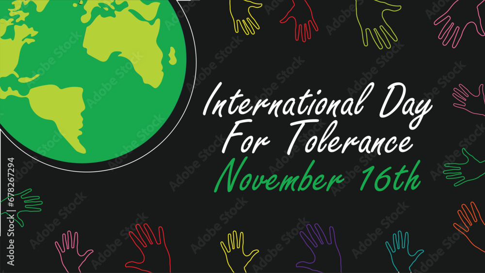 International Day For Tolerance vector banner design. Happy ...