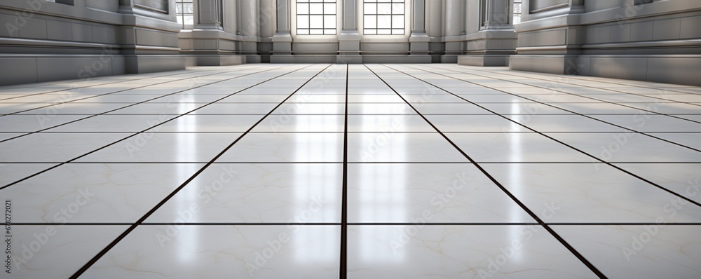 An image featuring a tiled floor in a perspective view, highlighting ...