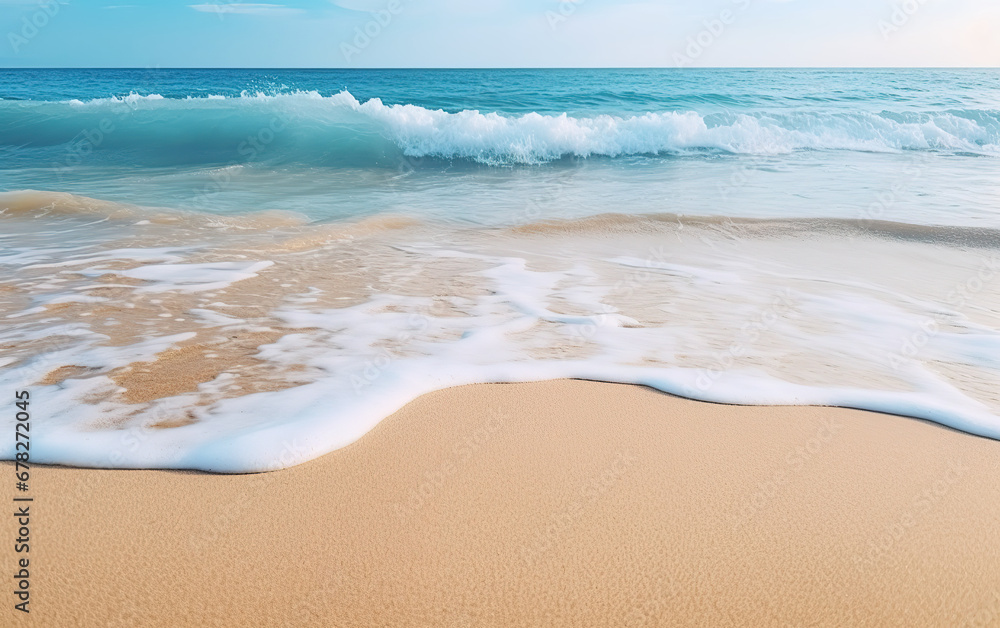 Imagen de olas llegando a la orilla de una playa tropical paradisiaca y ...