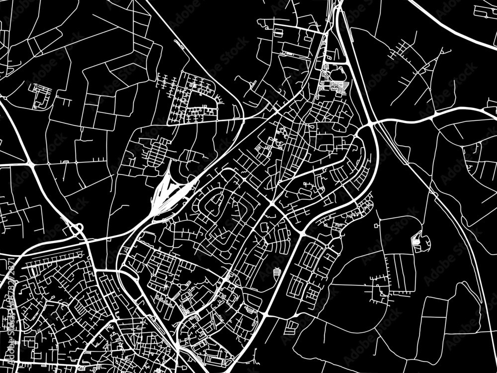Vector road map of the city of Lod in Israel with white roads on a ...