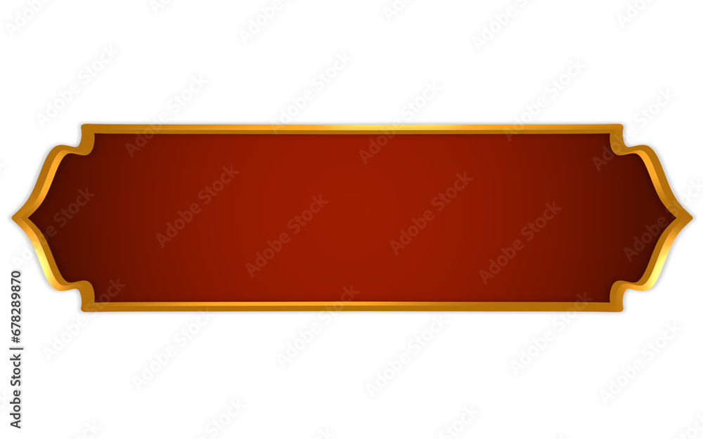 Red Islamic text box with luxury gold frame Stock Illustration | Adobe ...