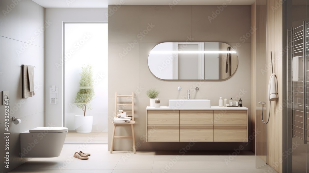 Photo & Art Print beautiful minimal restroom counter top home interior ...