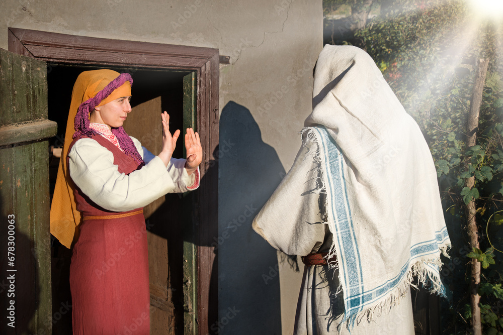 There is no place. The hostess of the hotel did not let Joseph and Mary ...