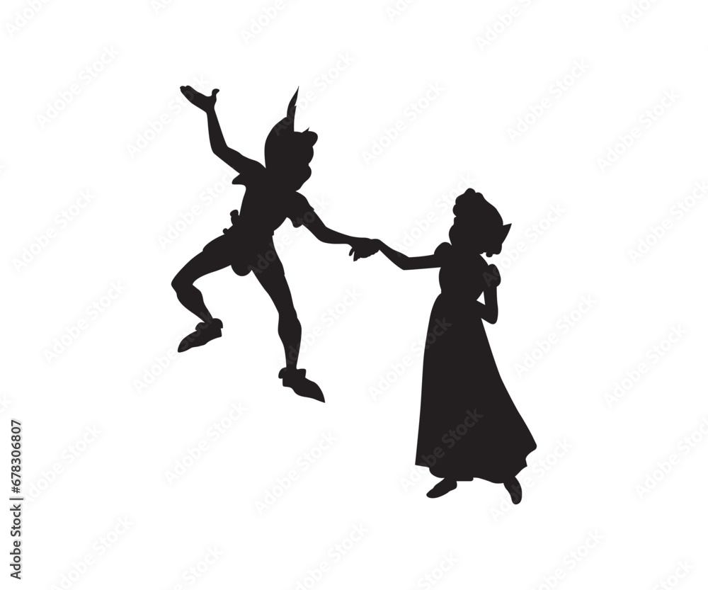Peter Pan cut file, Peter Pan Silhouette, Peter Pan vector, Peter Pan ...