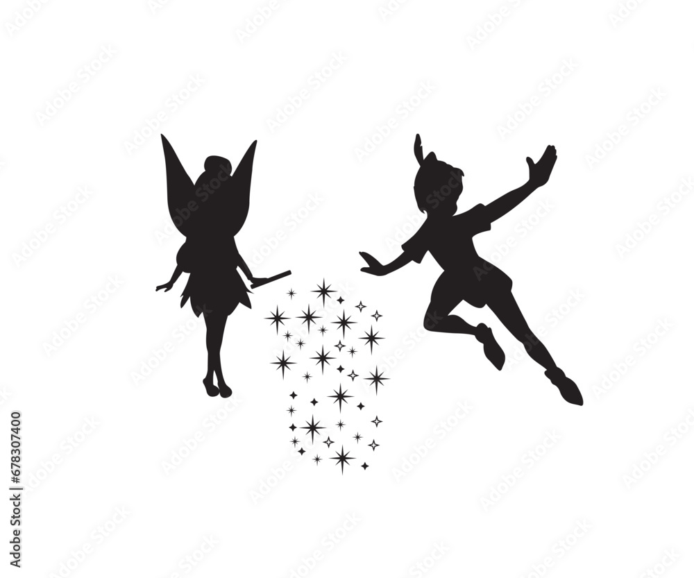 Peter Pan cut file, Peter Pan Silhouette, Peter Pan vector, Peter Pan ...