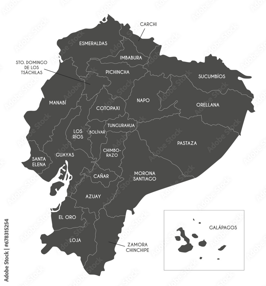 Vector map of Ecuador with provinces and administrative divisions ...