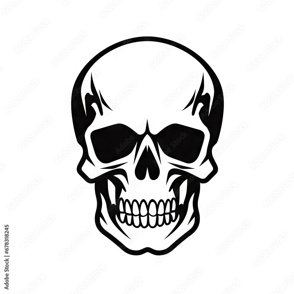 a black and white image of a skull with a lower half of its face ...