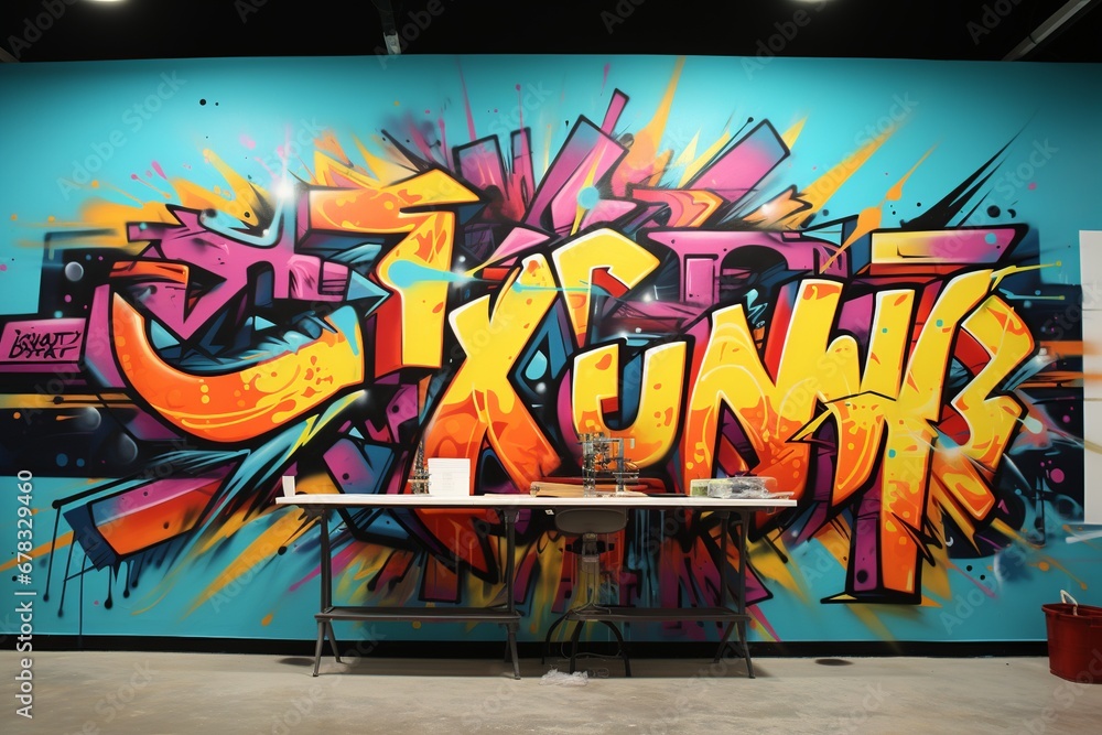 Expressive Graffiti Mural Celebrating Dedication with 'Grind Now, Shine ...