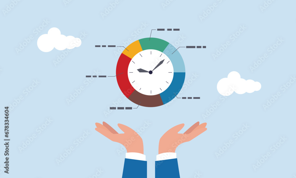 Time management, project plan schedule, deadline or work efficiency ...