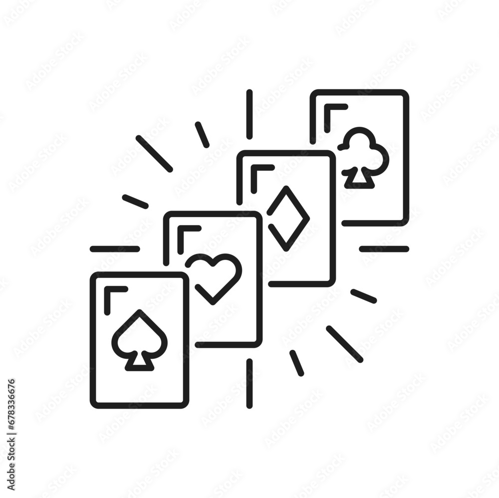 Ace card suit icon vector, playing card symbol isolated outline sign ...
