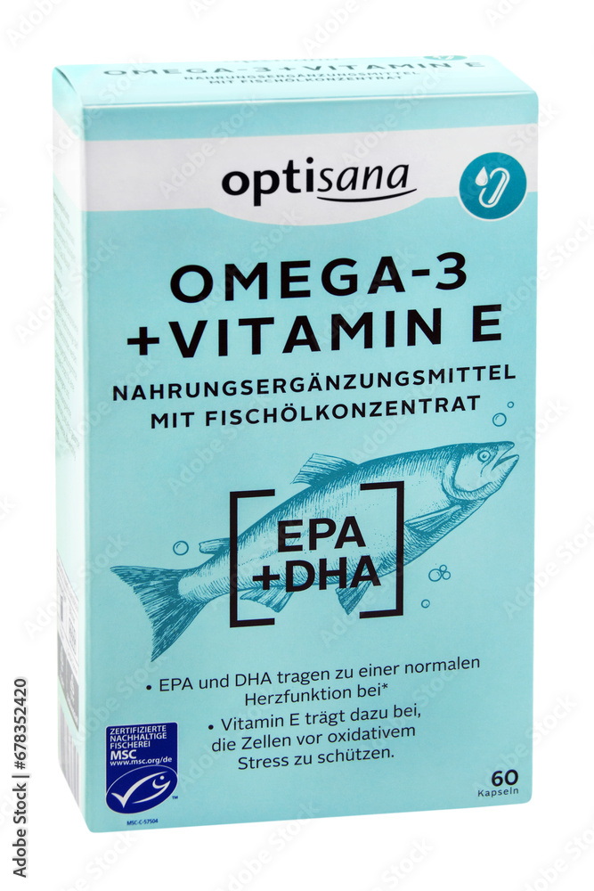 Optisana Omega-3 und Vitamin E Kapseln Nahrungsergänzungsmittel mit ...