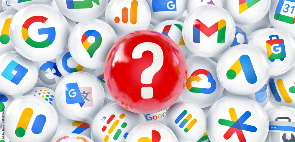 Question Mark, Google Services 3D Background Design - Visual Design ...