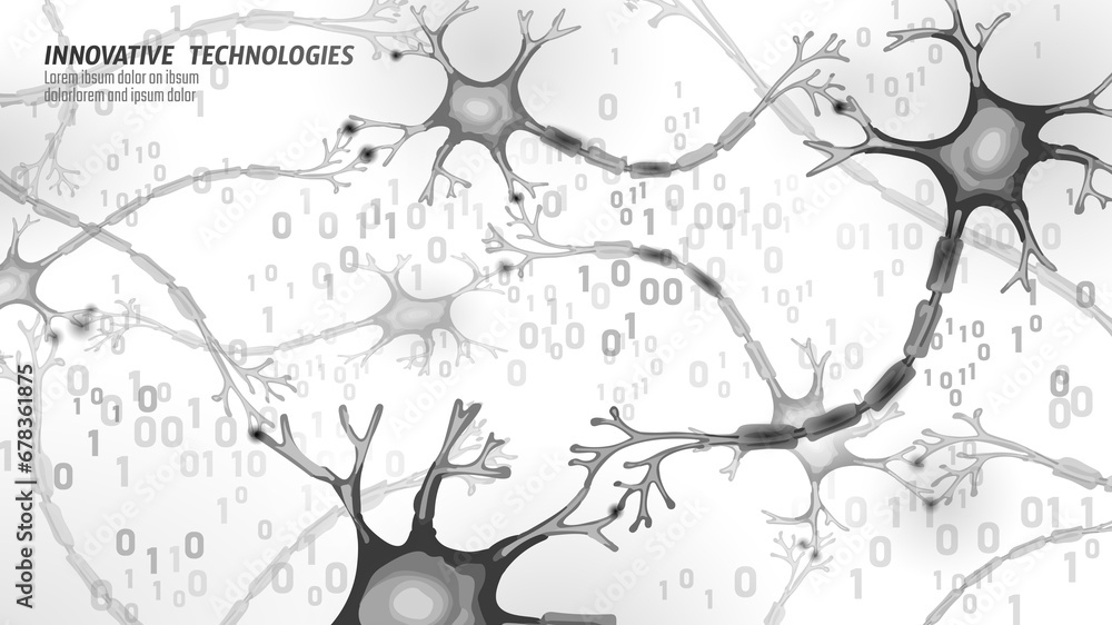 Human neuron low poly anatomy concept. Artificial neural network ...