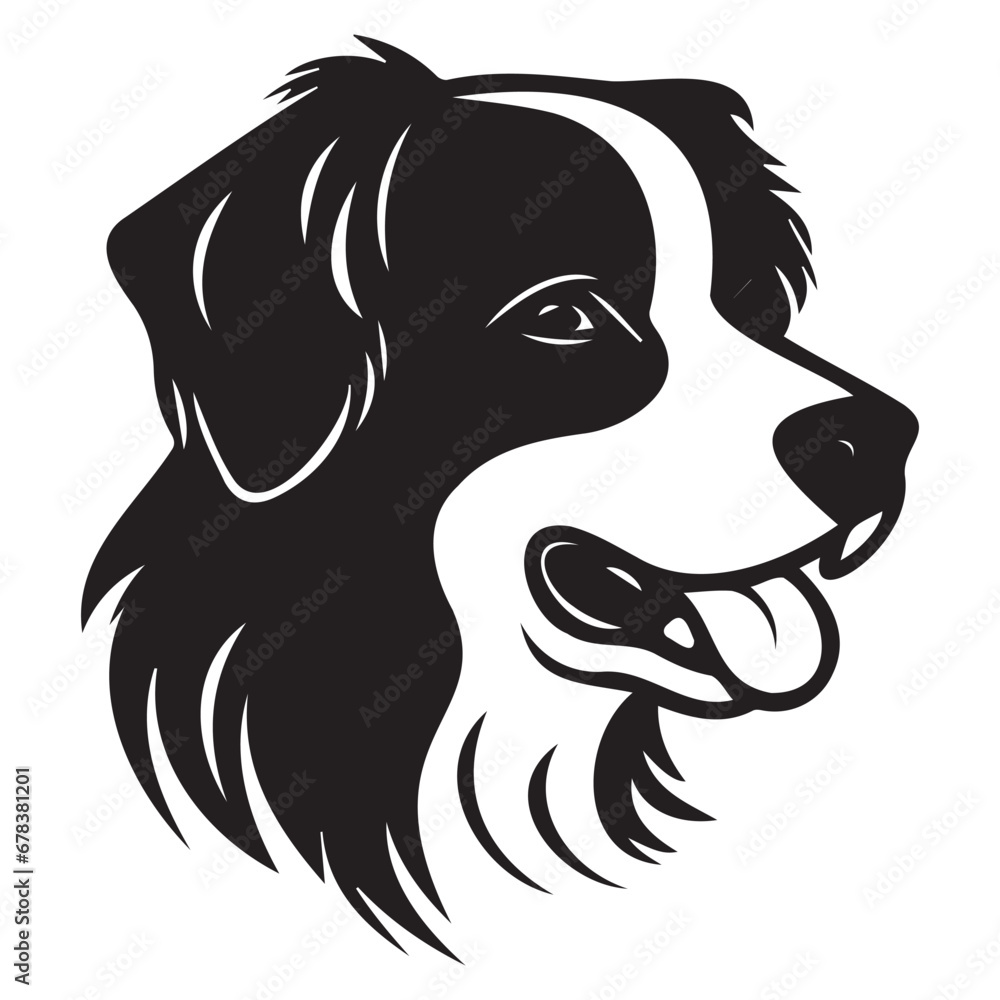 Vector dog face drawing, dog face silhouette, print ready editable. EPS ...