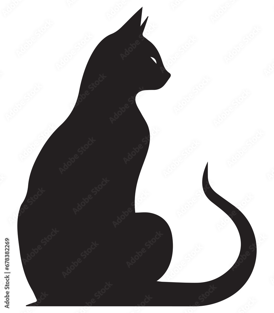 cat vector hand drawn animals silhouette,eps,cat art,ready to print ...