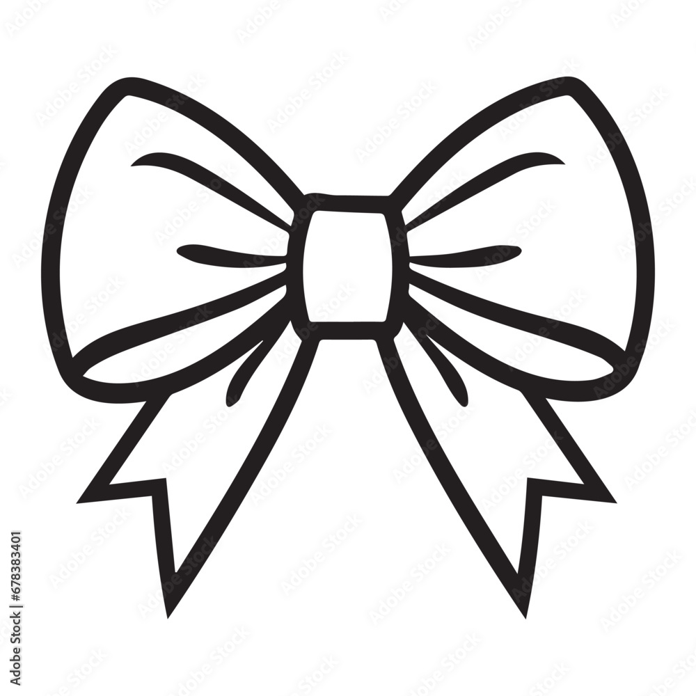 black linear bow tie drawing eps file,ribbon drawing,print ready ...
