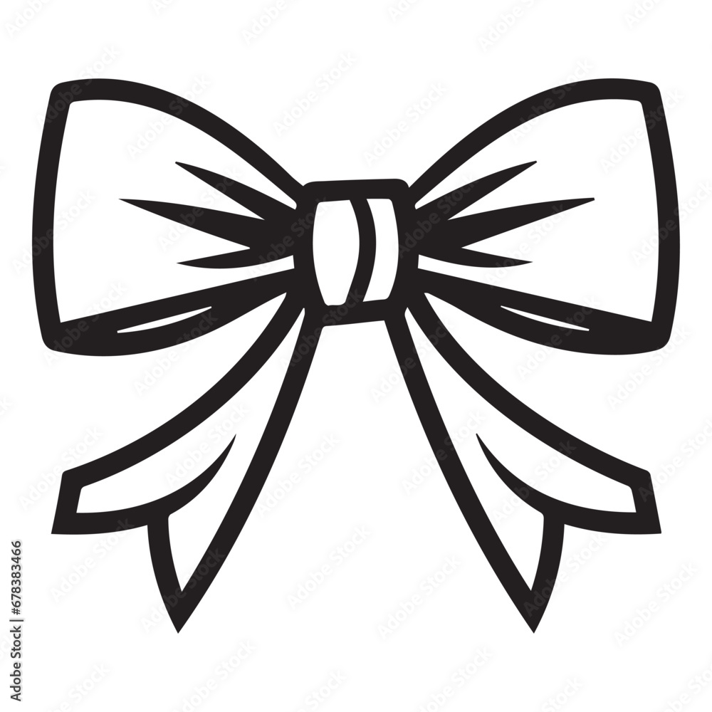 black linear bow tie drawing eps file,ribbon drawing,print ready ...