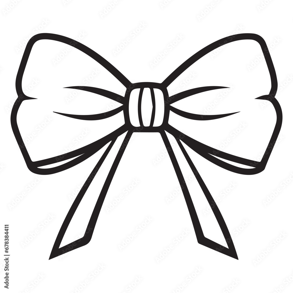 black linear bow tie drawing eps file,ribbon drawing,print ready ...