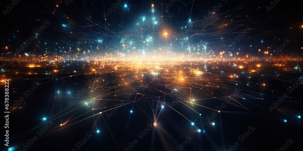 Abstract technology background of a quantum computing system with processors, artificial ...