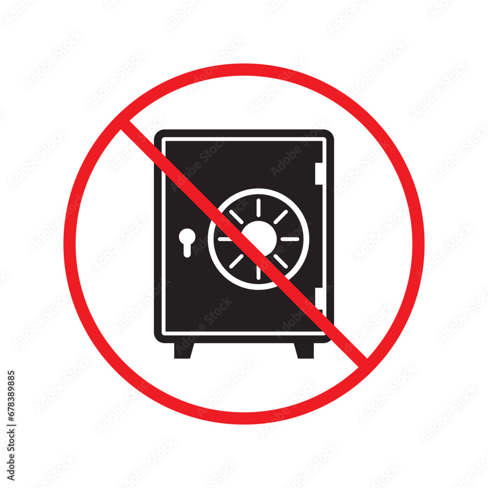 Forbidden safe icon. Warning, caution, attention, restriction, label ...
